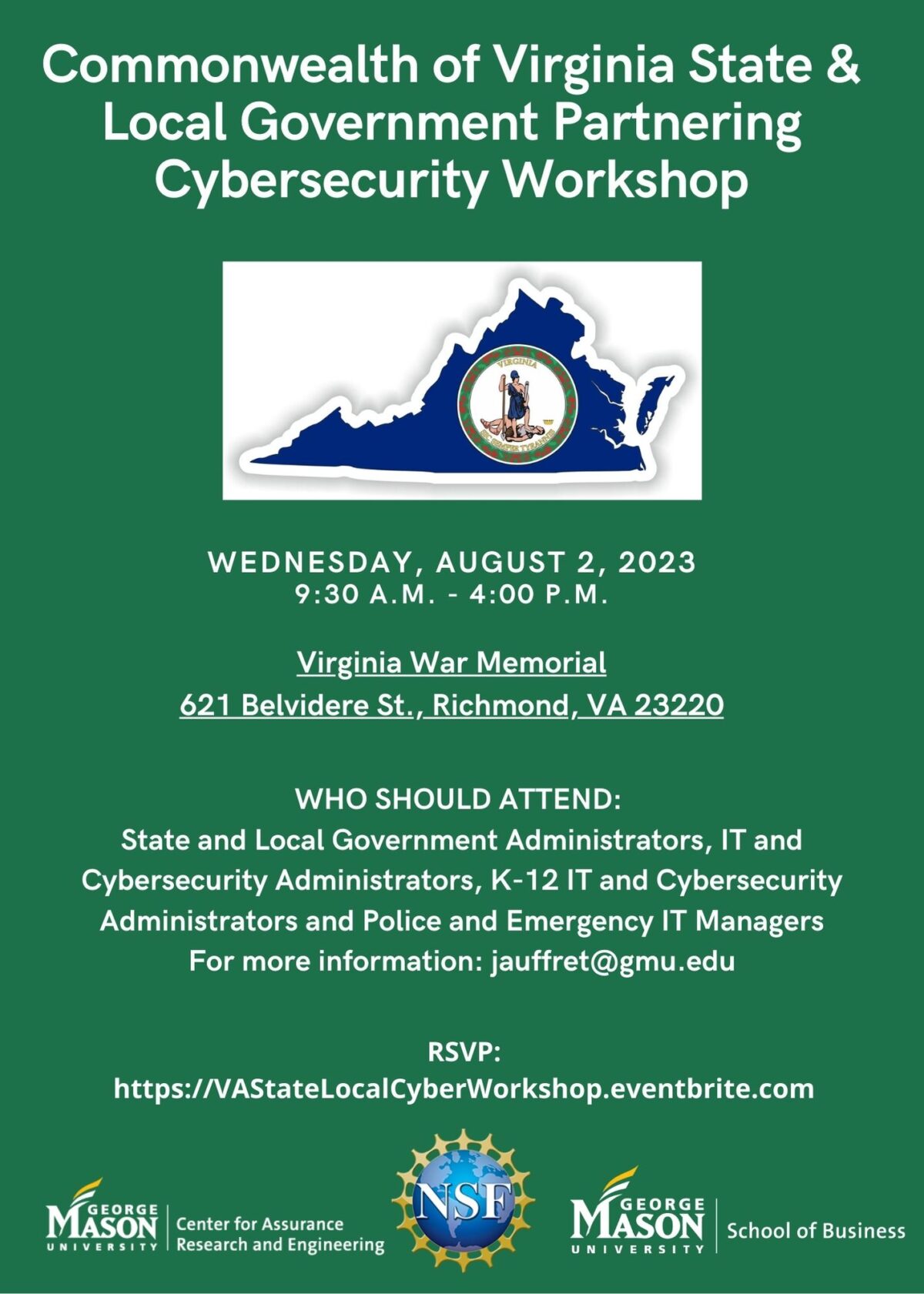 Virginia State and Local Government Cybersecurity Partnering Workshop ...